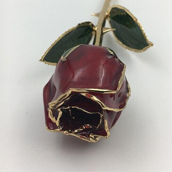 Rose Éternelle Or 24 Carats Bordeaux | Royaume Éternel